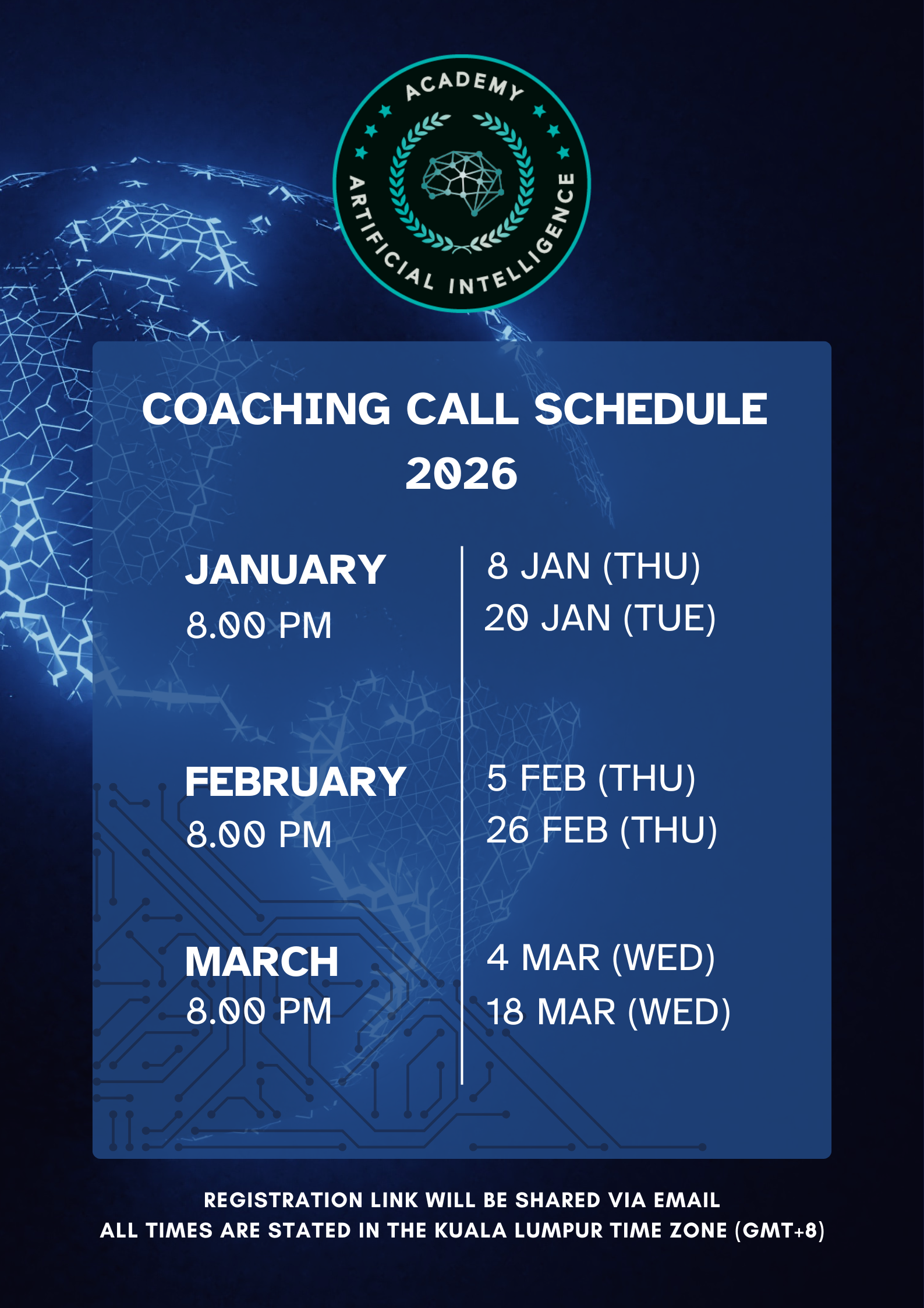 Live Class Schedule - Academy AI Portal